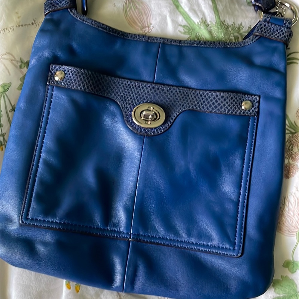 Small Coach Blue Leather Crossbody Bag - Gem